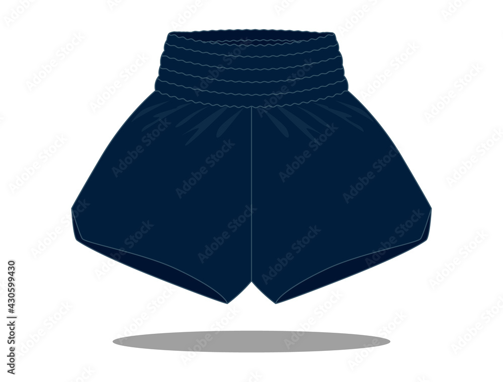 Navy Blue Shorts Boxing Pants-Running Pants Vector For Template. Stock ...