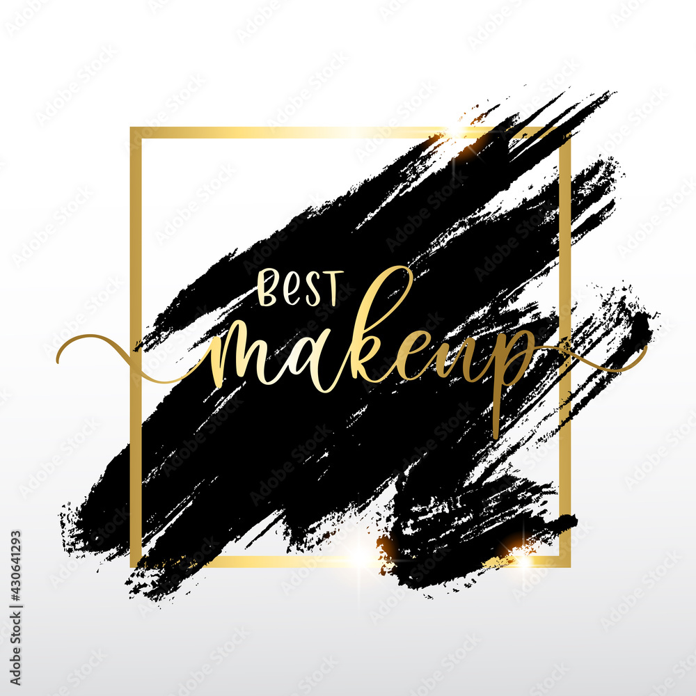 Makeup. Inspirational quote handwritten with ink and brush on acrylic ...