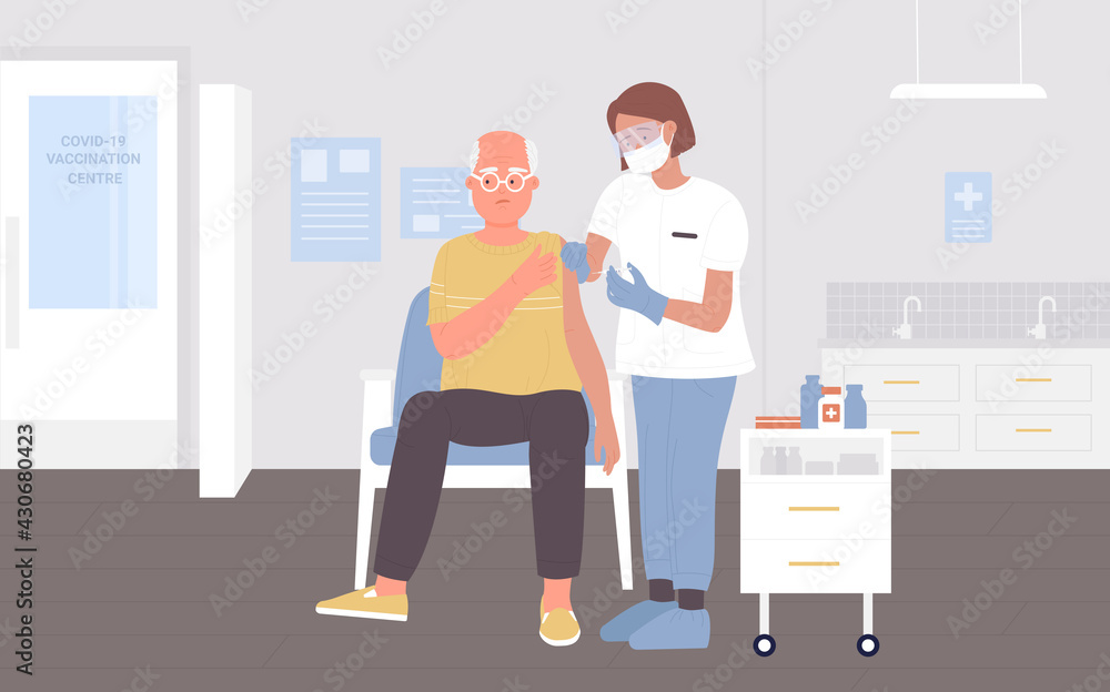 Vaccination, disease treatment, medicine vector illustration. Cartoon ...