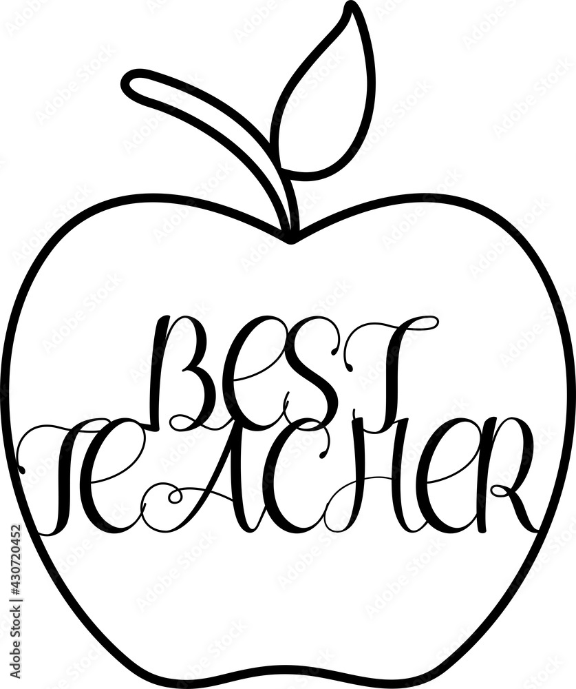 Best teacher Apple sign. Apple teacher gift design. Iron on, last ...