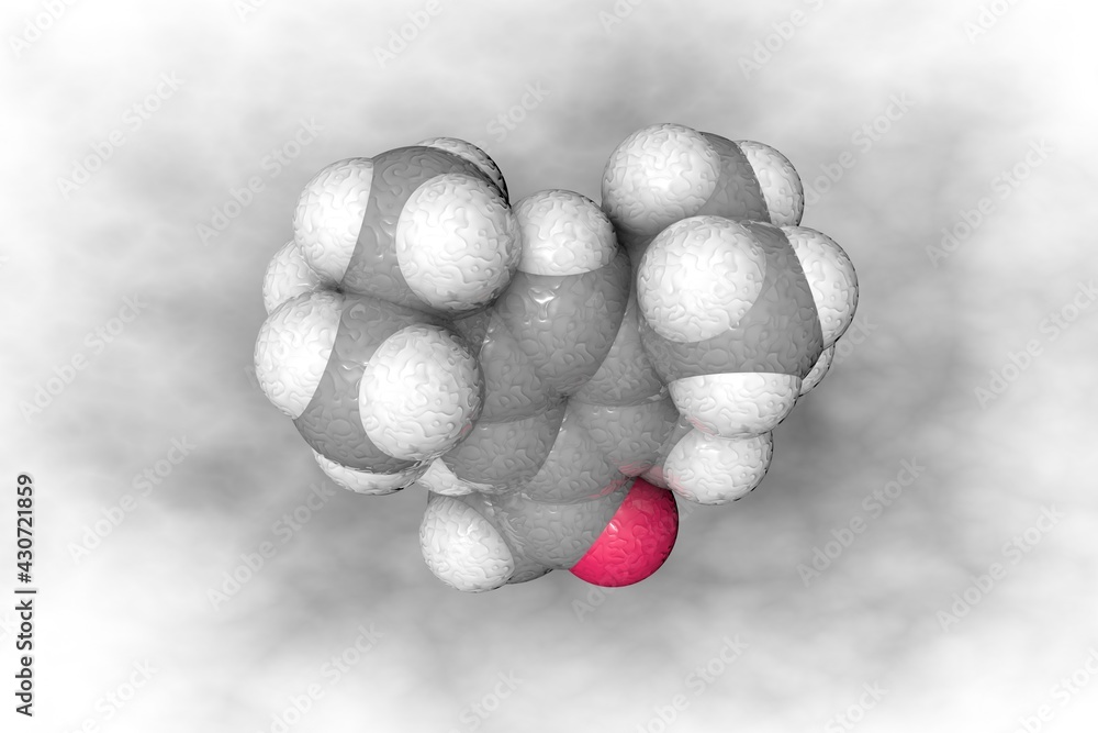 Illustration Stock Space-filling molecular model of celestolide. Atoms ...