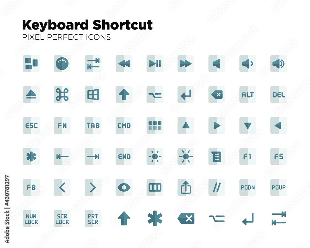 Keyboard Shortcut Icons Stock Vector | Adobe Stock