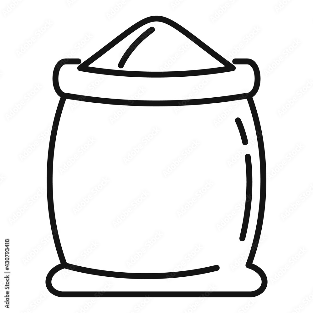 Open flour sack icon, outline style Stock Vector | Adobe Stock