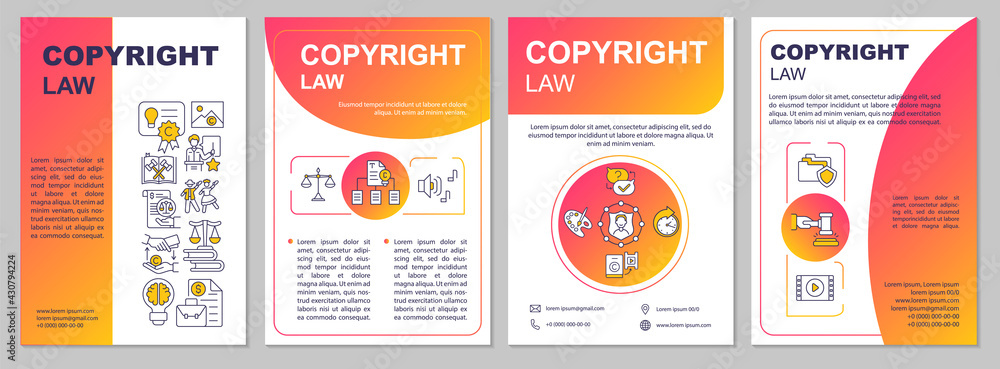Copyright law brochure template. Copy another person product. Flyer ...