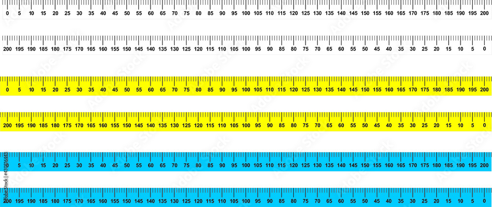 Measure Tape ruler metric measurement. Metric ruler. 200 centimeters ...