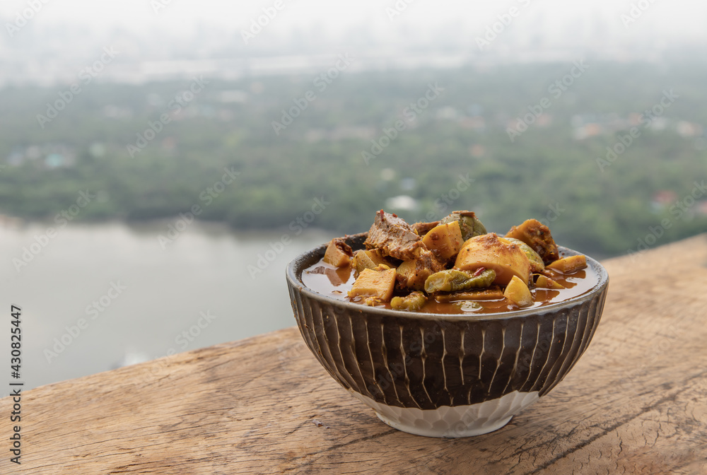 Photo Stock The viscera of mackerel fish paunch hot spicy curry or fish ...