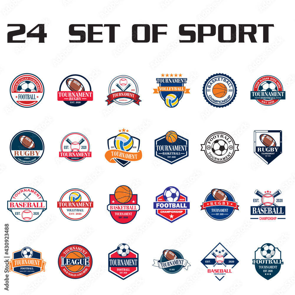 set of ball vector , set of sport logo Stock Vector | Adobe Stock