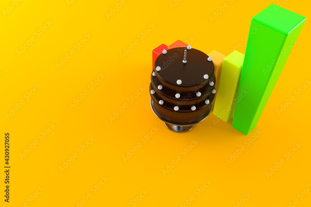 Birthday cake with chart Stock Illustration | Adobe Stock
