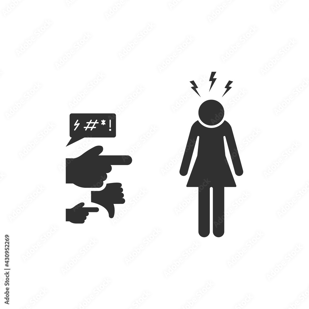 Social Bullying Icon. Harassment, Social Abuse and Domestic Violence ...
