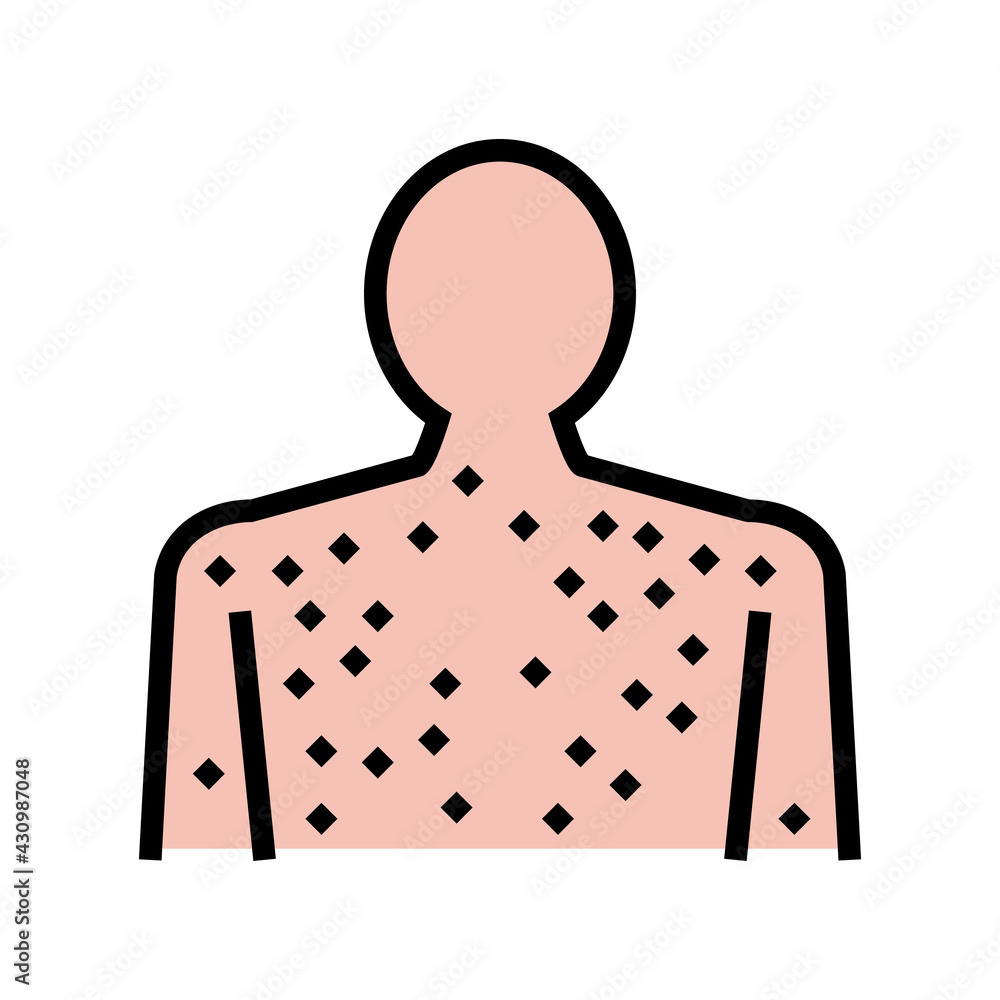 skin rash disease color icon vector. skin rash disease sign. isolated ...