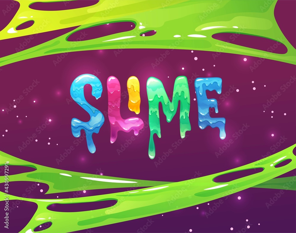 Slime hand lettering text. Bright jelly letters. Cartoon vector ...
