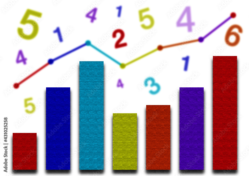 Colorful financial chart with uptrend line graph. Business theme ...