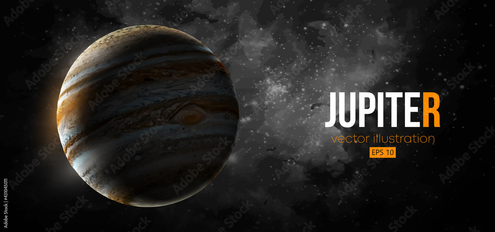 Realistic Jupiter planet from space. Vector illustration Stock Vector ...