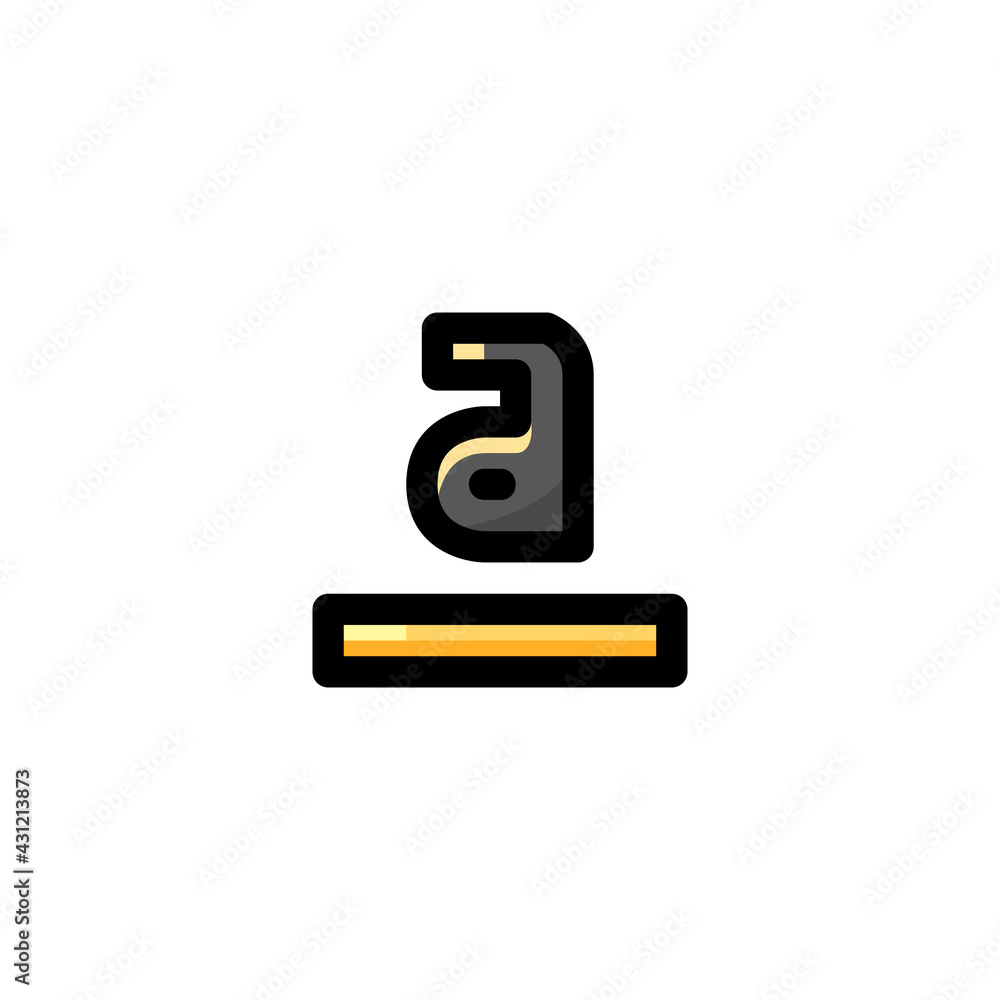 Underline Text User Interface Outline Icon Logo Vector Illustration ...