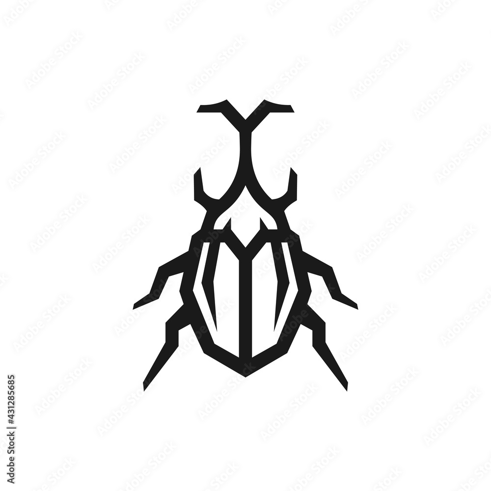 beetle logo Vector icon design, Illustration of Japanese male stag ...