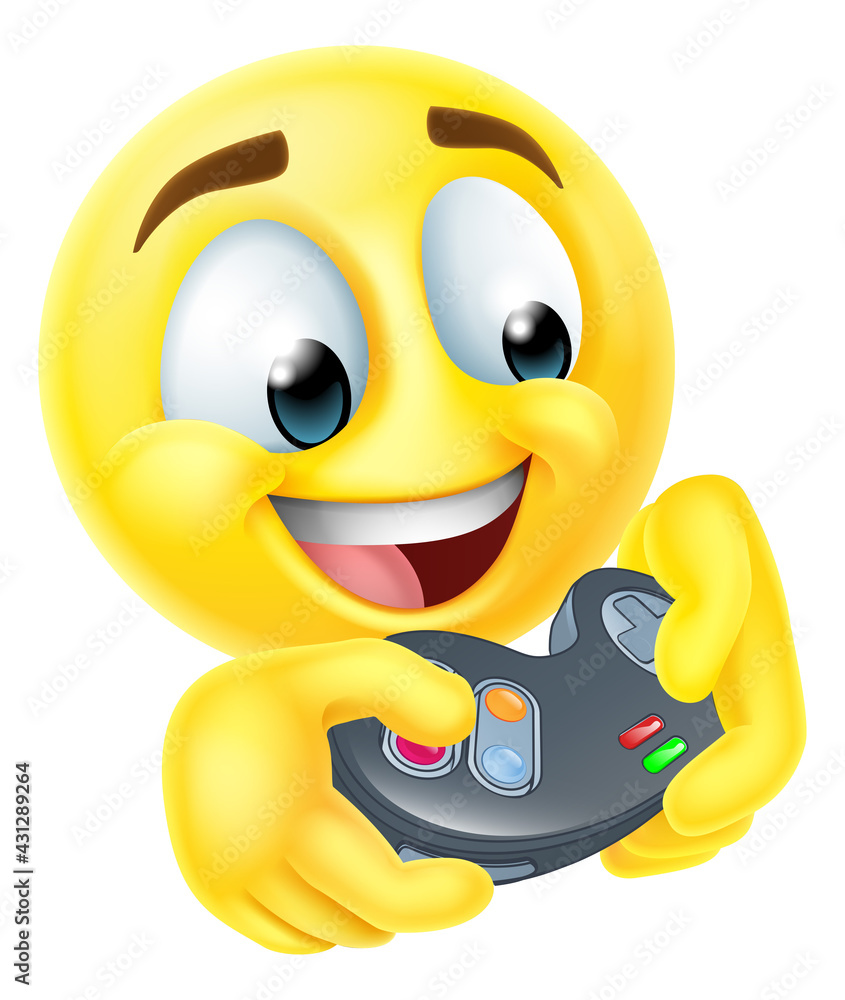 Gamer Video Game Cartoon Emoji Emoticon Face Stock Vector | Adobe Stock