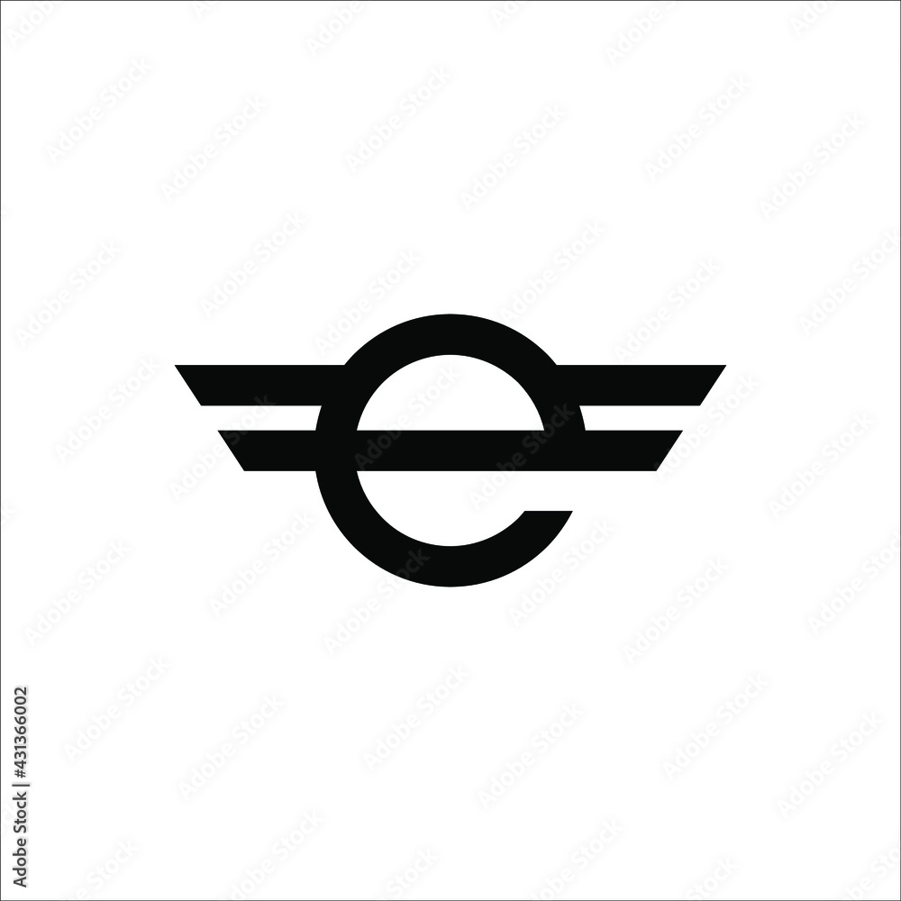 letter E wing logo design vector Stock Vector | Adobe Stock