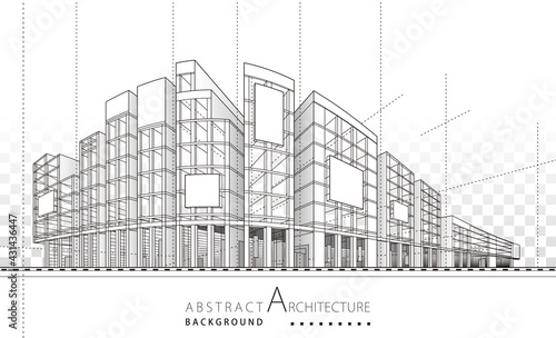 Architecture building construction perspective design,abstract modern ...