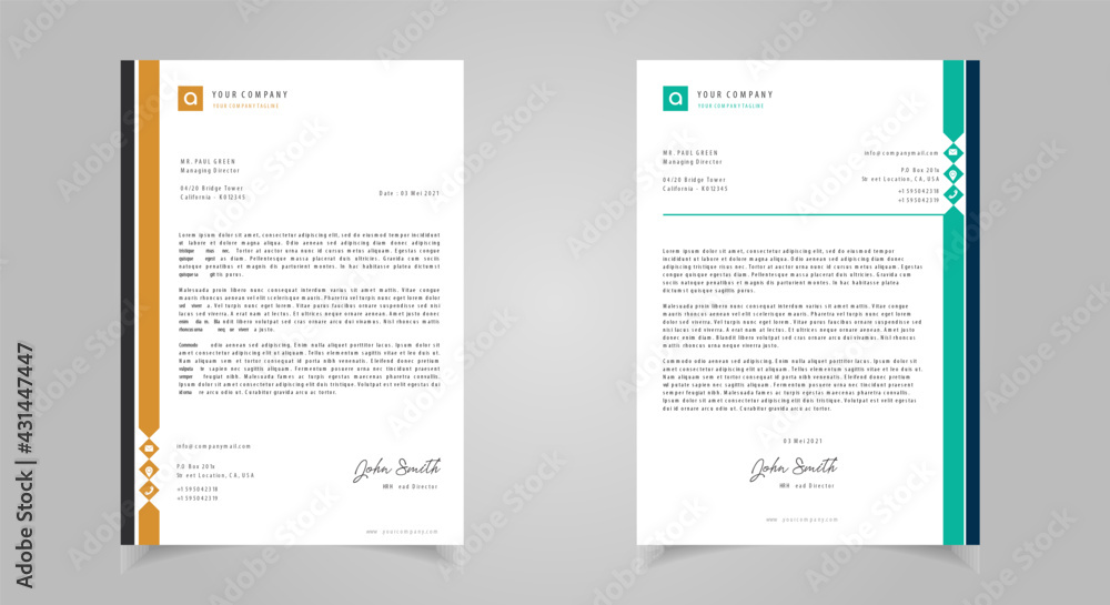 Abstract Letterhead Design Modern Business Letterhead Design Template ...