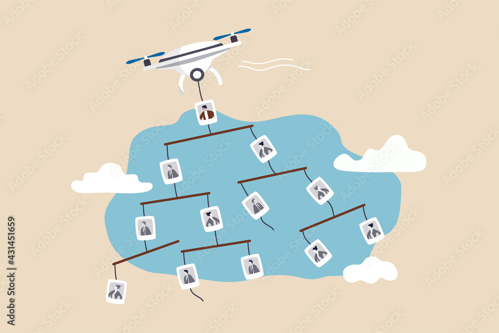 Organization chart, management team or employees tree and hierarchy ...