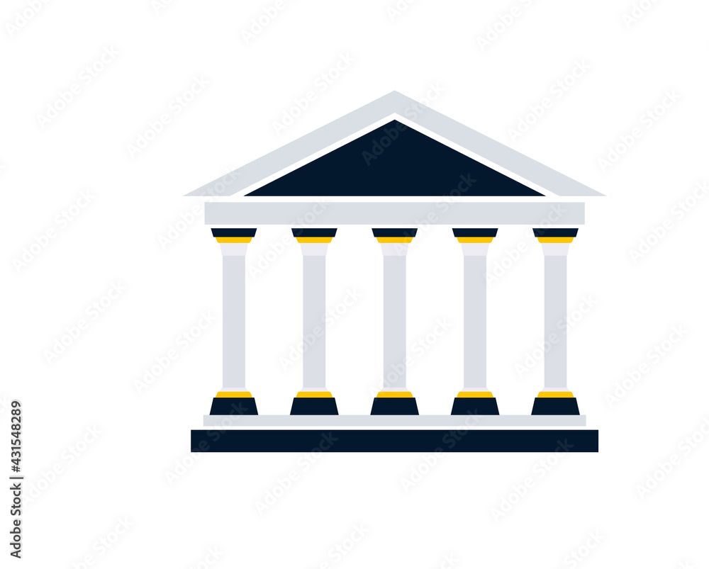 Five pillars with roof template diagram. Clipart image Stock Vector ...