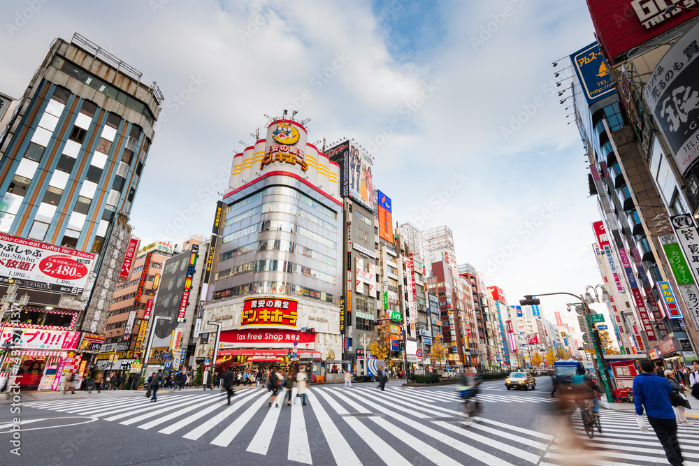 Tokyo, Japan - January 5, 2016: Crowd of people walking at the ...