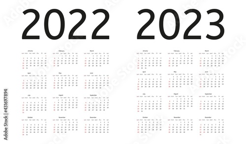Simple calendar template. Calendar design in black and white colors ...