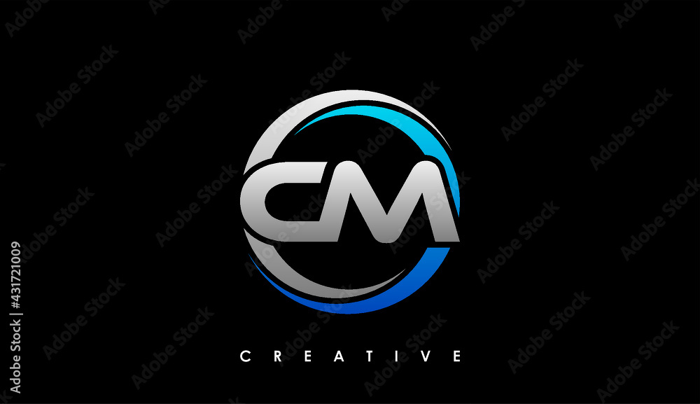 CM Letter Initial Logo Design Template Vector Illustration Stock Vector ...