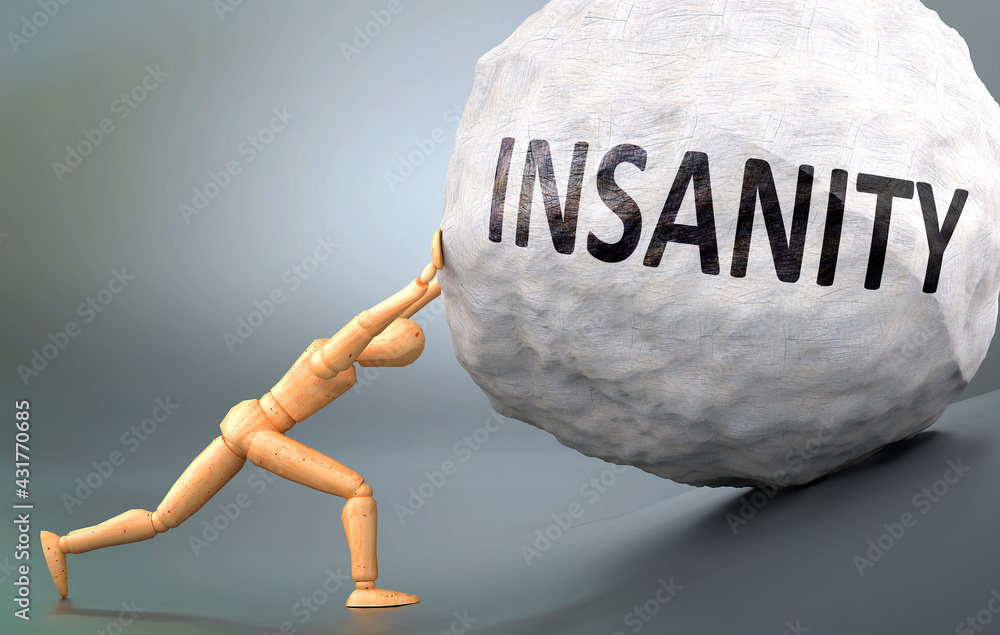 Ilustración de Stock Insanity and painful human condition, pictured as ...