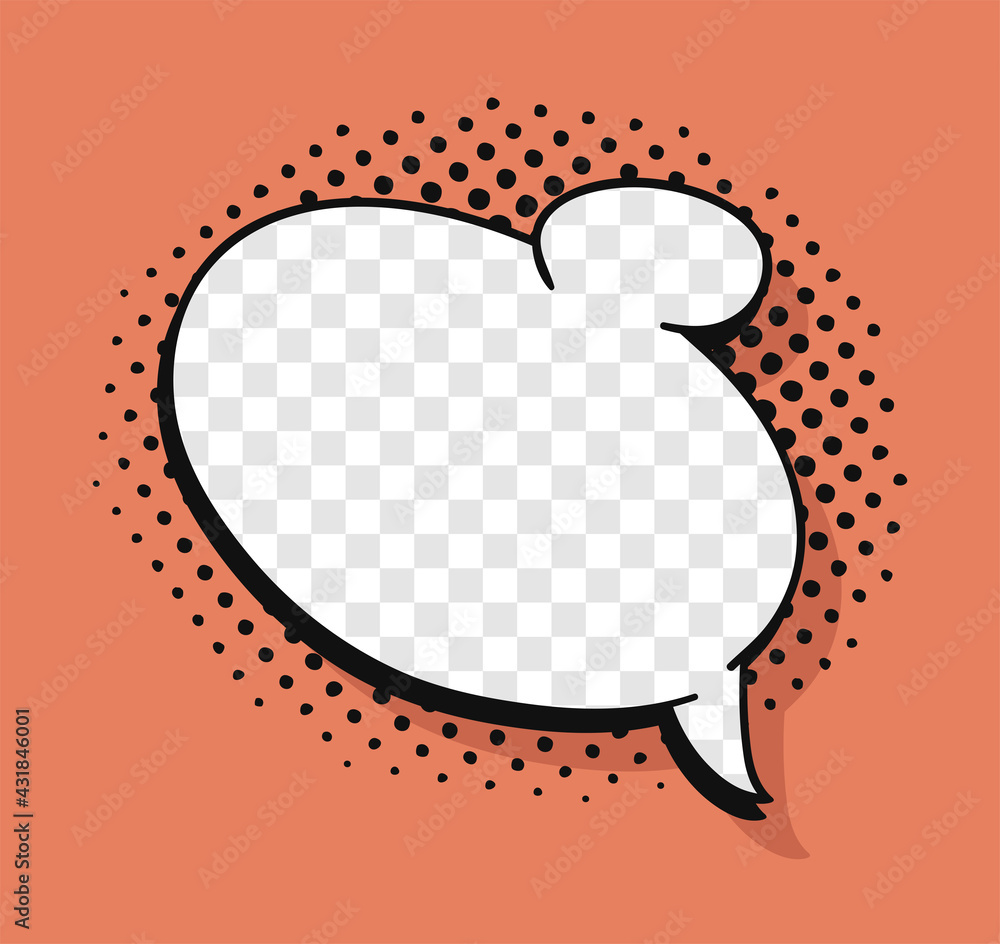 Pop art speech bubble without text and Transparent Background. Cartoon ...
