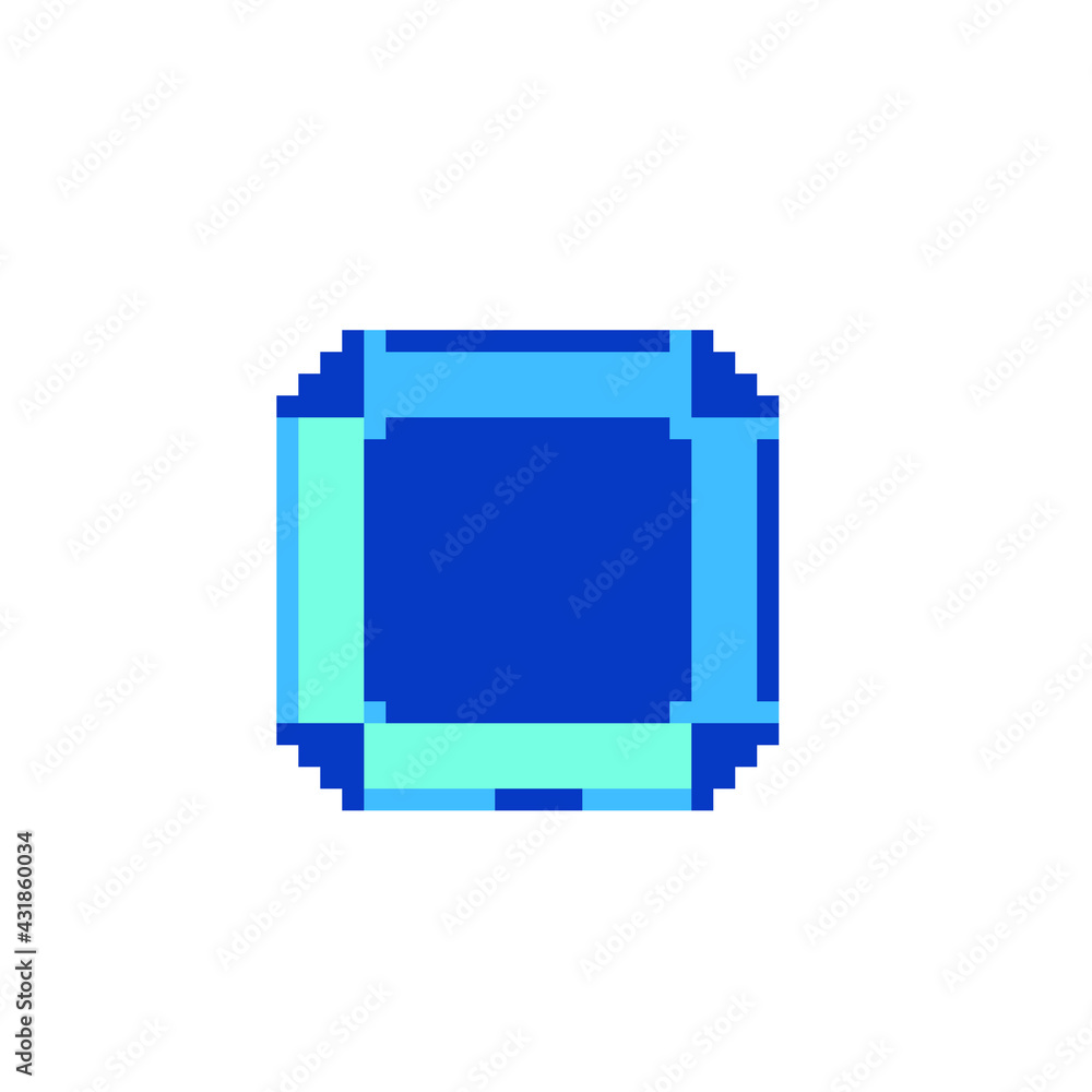 Precious stone pixel art icon. Gemstone. Isolated vector illustration ...