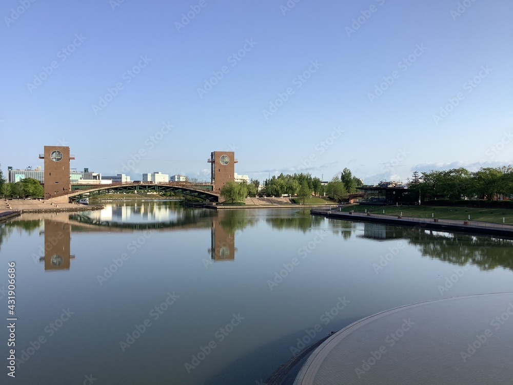 Fugan Unga Kansui Park and Tenmon Bridge Stock Photo | Adobe Stock