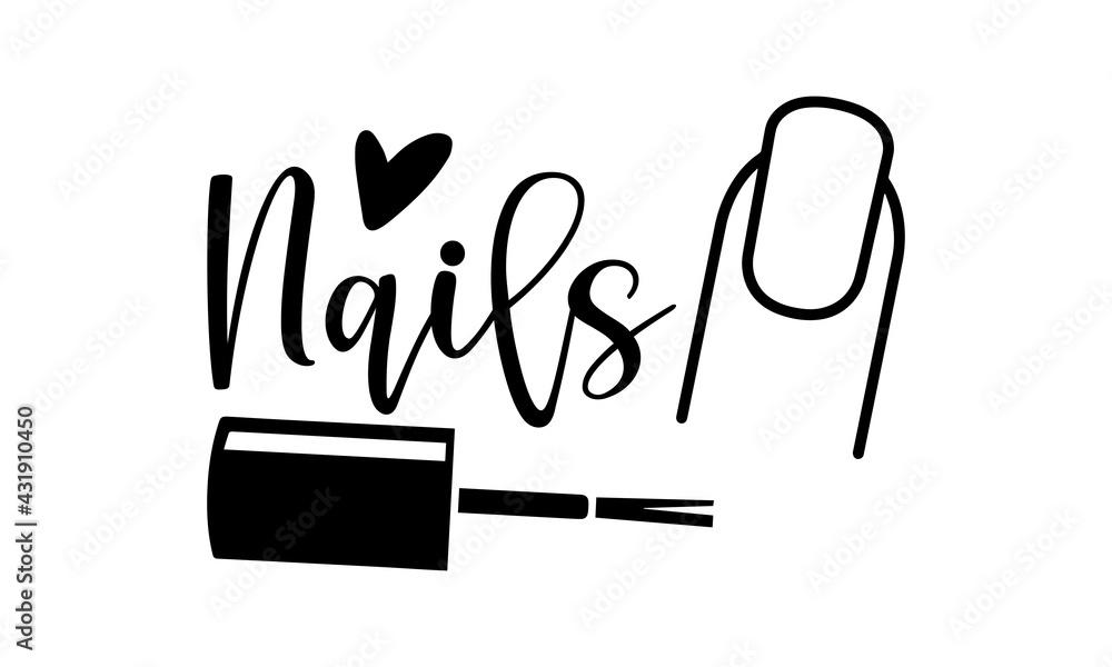 Nails - Nail Tech t shirts design, Hand drawn lettering phrase ...