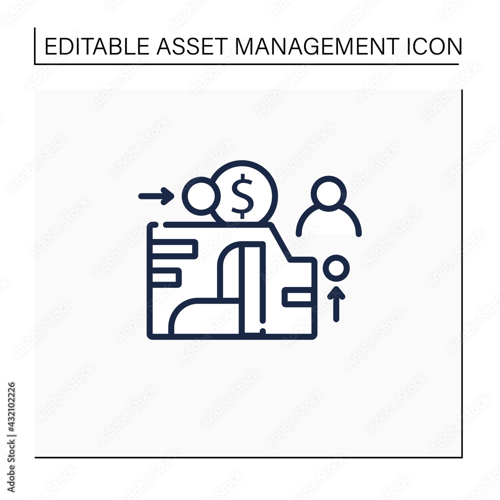 Stock-Vektorgrafik „EAM line icon. Enterprise asset management.Plan ...