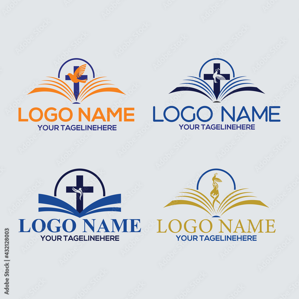 Church logo modern vector graphic template.Christian symbol of the Holy ...