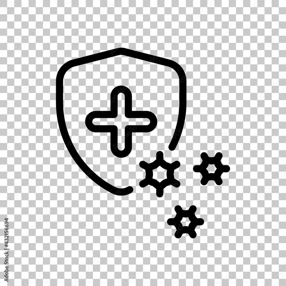 Immune system, antivirus protection, simple medical icon. Black ...