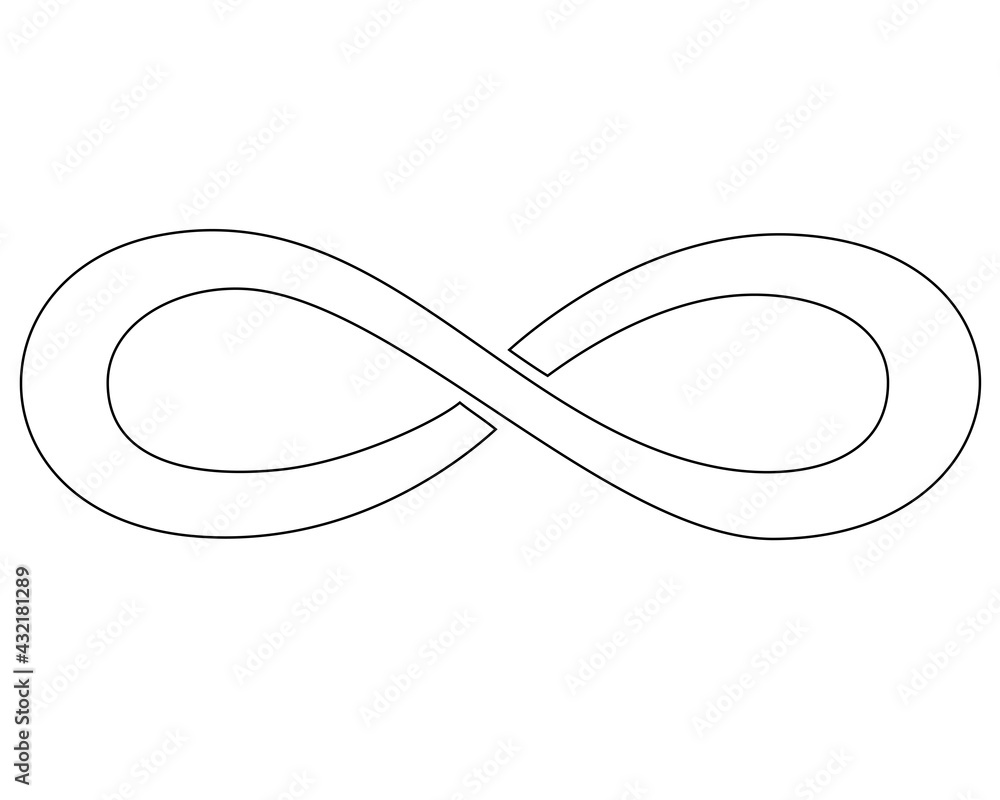 Infinity sign - vector linear picture for coloring book, logo or ...