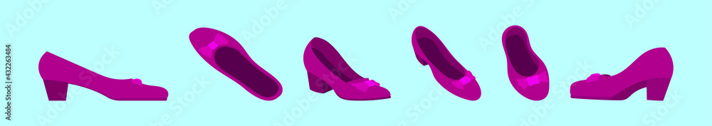 set of ruby slippers cartoon icon design template with various models ...