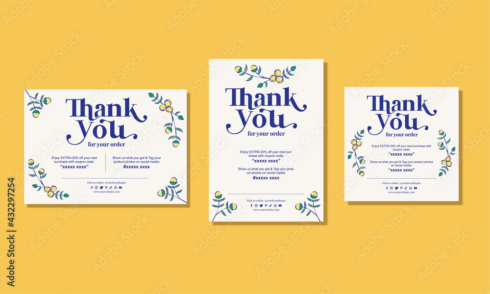 Customer thank you card template Stock Vector | Adobe Stock