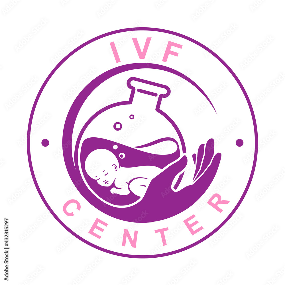 IVF, In vitro fertilization. Vector linear flat illustration. Baby ...