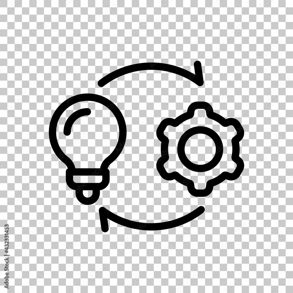 Process of implementation, business icon. Black editable linear symbol ...