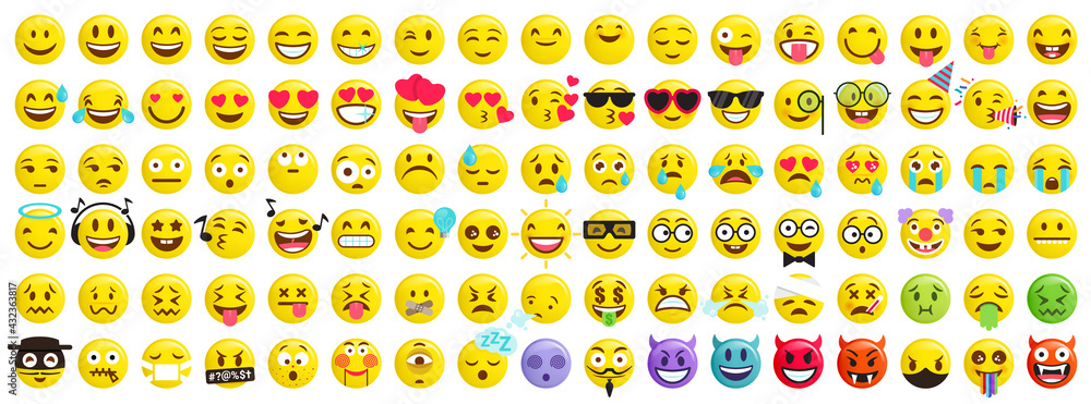 Emoticons - Emojis Complete Set, 100% Editable Vector 素材庫向量圖 | Adobe Stock