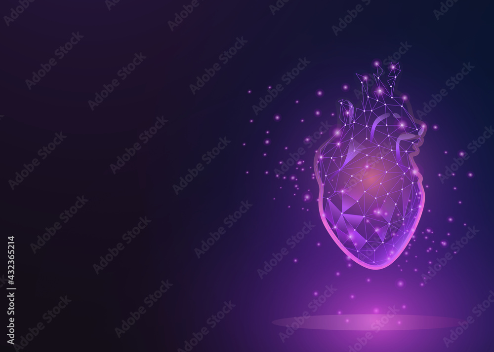 medical futuristic heart background vector. Stock Vector | Adobe Stock