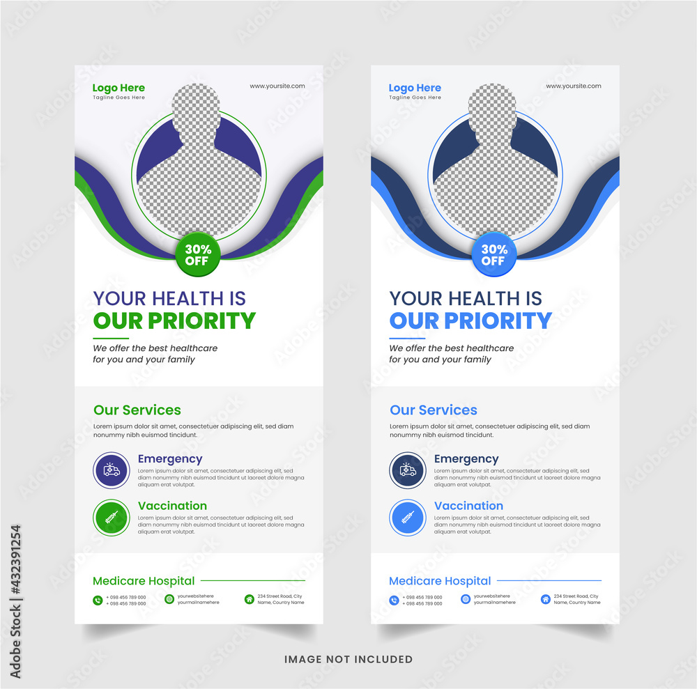 Healthcare Dl Flyer poster template brochure healthcare cover design ...