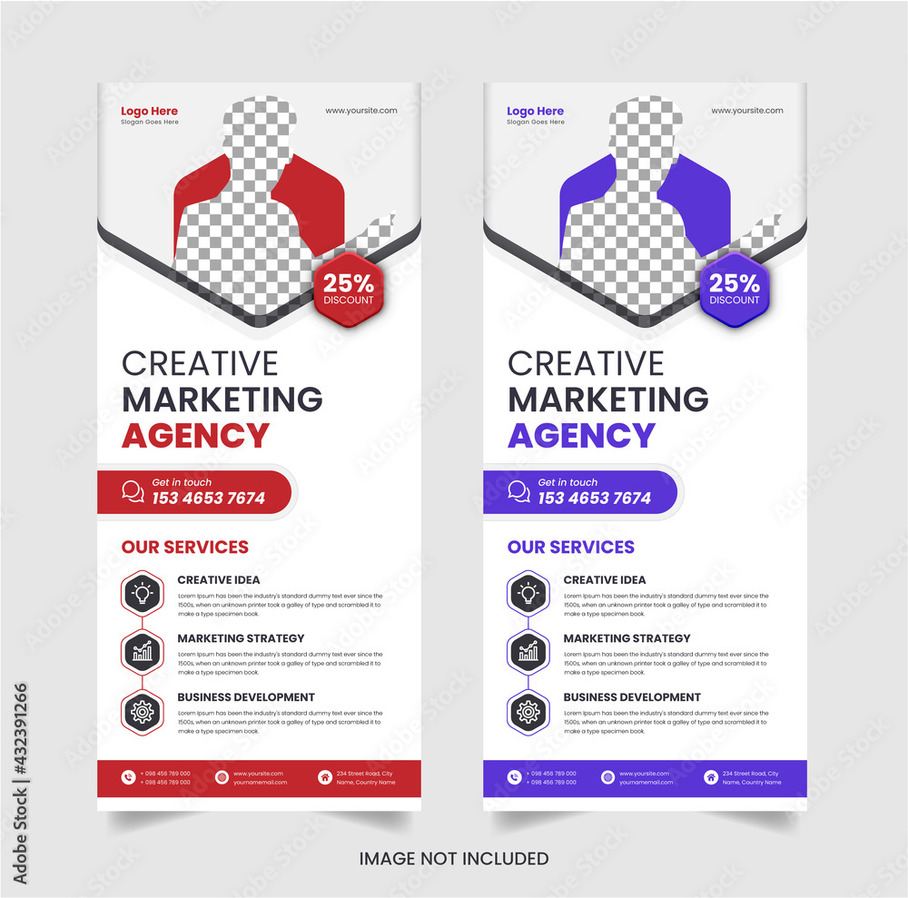 Corporate business dl flyer template and modern square design layout ...