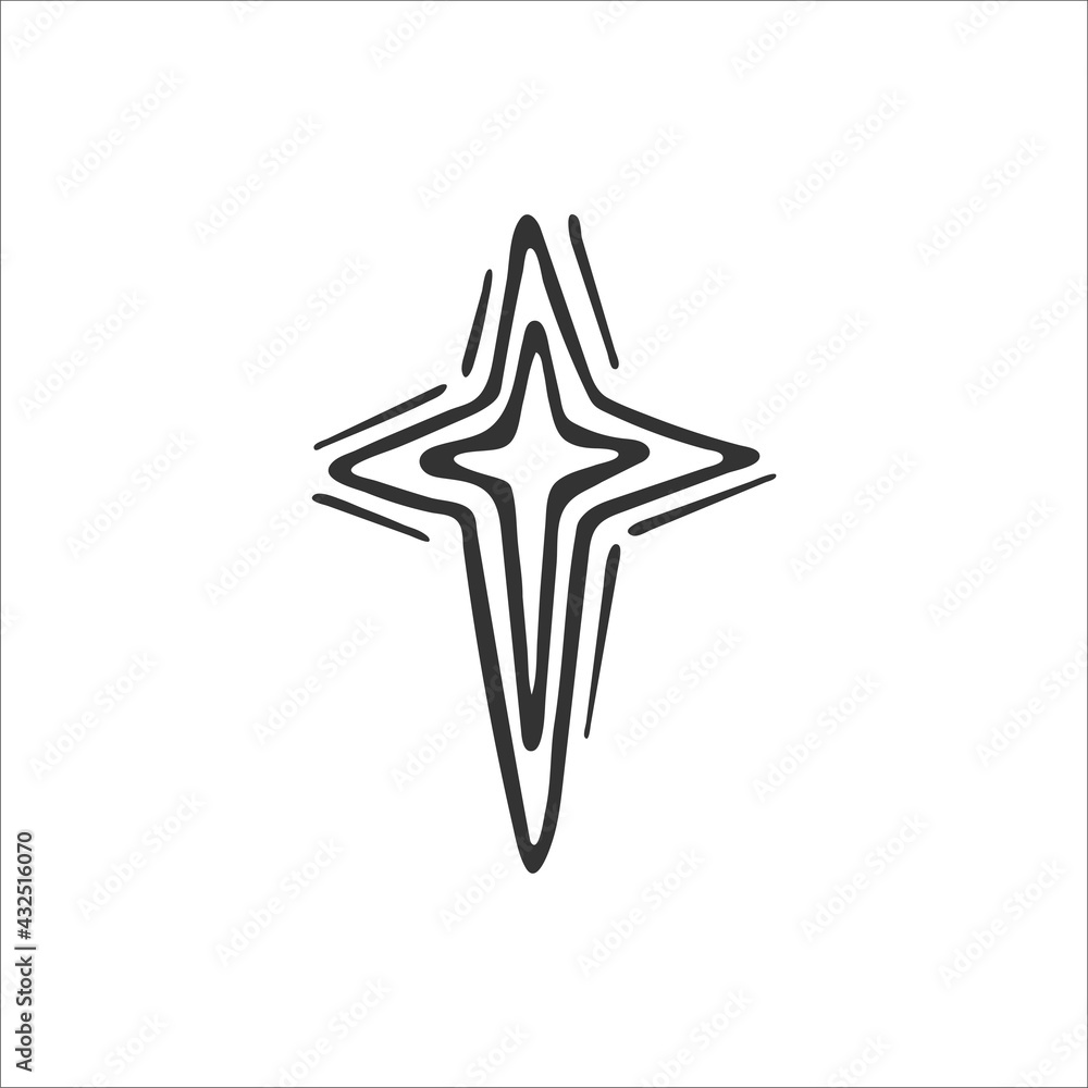 Hand-drawn star isolated on white background. Symbol of the Birth of ...