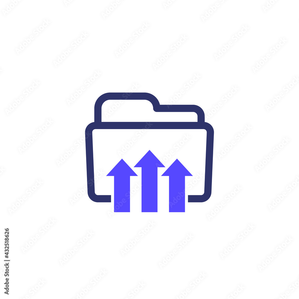 Move to folder icon on white Stock Vector | Adobe Stock
