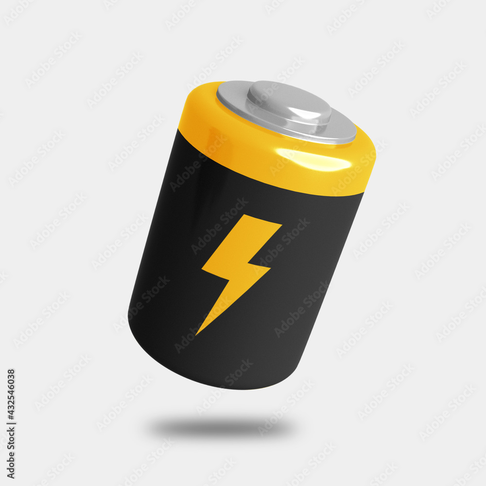 3d battery icon render isolated Stock Illustration | Adobe Stock