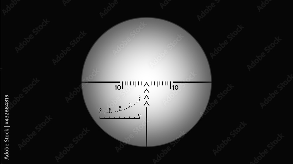 Misted sniper viewfinder crosshair. Shooter aiming scope overlay for ...