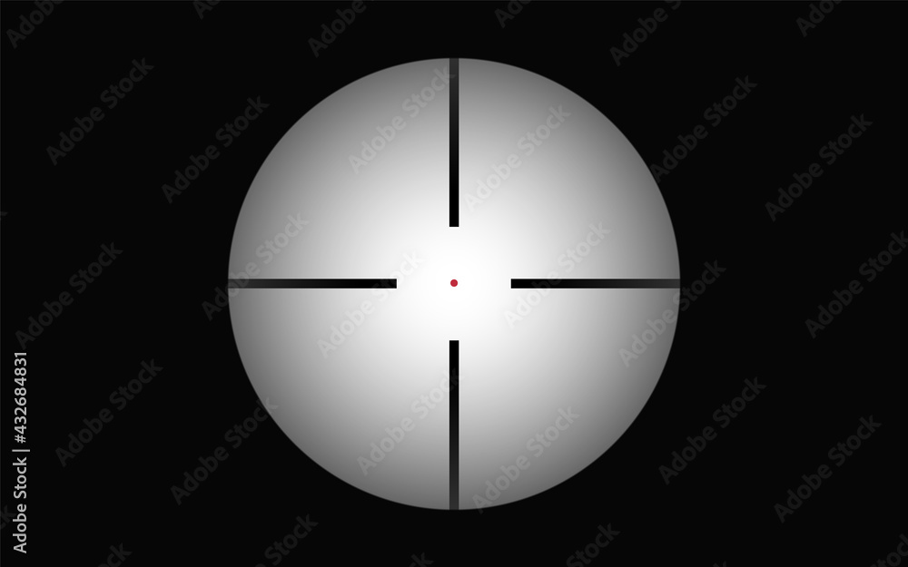 Crosshair of sniper scope viewfinder. Aiming cross of a gun optics ...